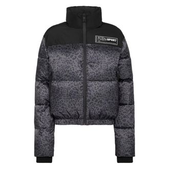 Plein Sport Basic Bomber Leopard - - Sport - Damen - Schwarzk - XL