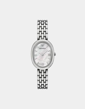 Emporio Armani Montre femme en acier inoxydable &agrave; 2 aiguilles - Argent&eacute;