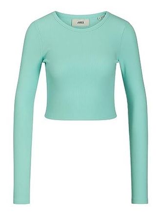 Jack & Jones JXFELINE LS Rib Tee Noos T-Shirt à Manches Longues, Aruba Blue, L Femme