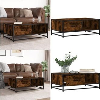 vidaXL Vidaxl - Couchtisch R&auml;uchereiche 90x57x35 cm Holzwerkstoff und Metall