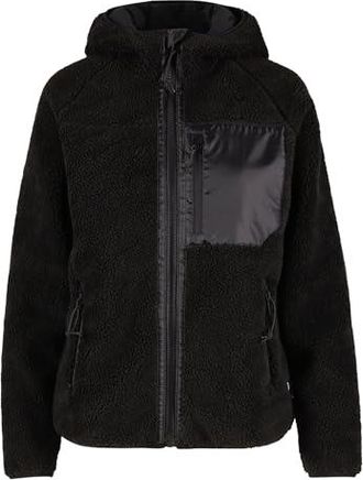 Brandit Women Teddyfl. Jacket Hood 15Y, Farbe: black, Gr&ouml;&szlig;e: L