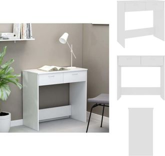 vidaXL Schreibtisch Wei&szlig; 80&times;40&times;75 cm Holzwerkstoff - Schreibtisch - Wei&szlig;er Schreibtisch - Holzwerkstoff Schreibtisch - pc Tisch - Schreibtisch Mit Schubladen