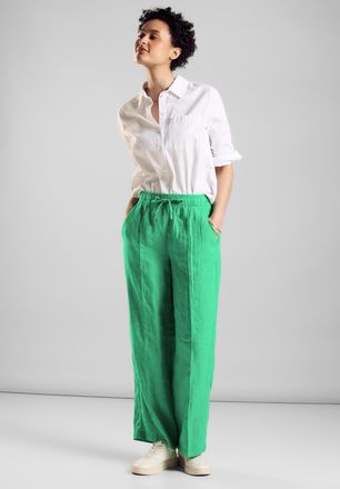 Street One High Waist Hose Damen, Soft Grass Green, 42W / 30L