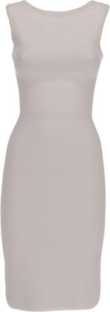 Alaia 2000s geripptes Midikleid - Grau