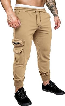Generic Pantalon de jogging pour homme - Coupe ajust&eacute;e - Couleur unie - Avec plusieurs poches - Taille &eacute;lastique avec cordon de serrage - Confortable et respi