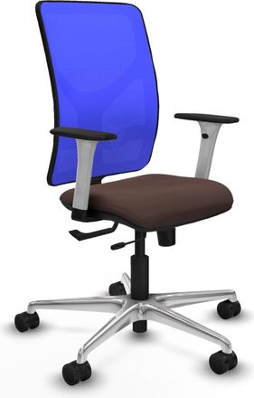 Piqueras y Crespo B&uuml;rostuhl mit verstellbarer R&uuml;ckenlehne, mit wei&szlig;en und schwarzen Armlehnen, h&ouml;henverstellbare Lendenwirbelst&uuml;tze, ausgestattet mit Syncro/Traslack. B