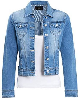 SS7 Femme Veste en Jean Bleu délavé Stretch