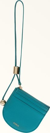 Furla Laura Kartenetui S Amatore Blue Blau Strukturiertes Leder Damen