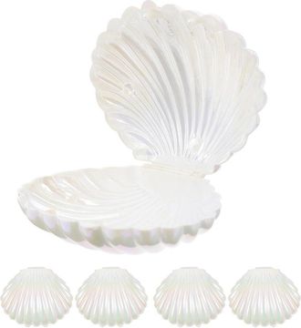 Luxshiny Muschel SüßIgkeiten Box: WeißE Pp Muschel Schmuckschatulle FüR Hochzeiten Geburtstagsfeiern Vielseitige Geschenkverpackung Und Aufbewahrung