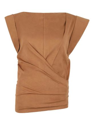 Isabel Marant débardeur en coton à design drapé - Tons neutres