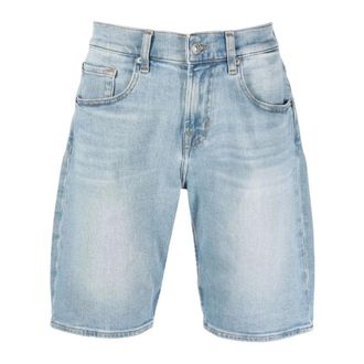 7 For All Mankind Short en jean d&eacute;lav&eacute; - Homme - Shorts - Bleu - Taille: W32