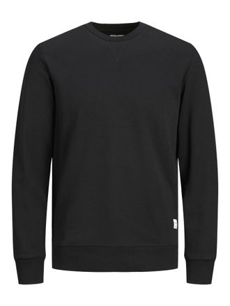 Jack & Jones Herren Jack & Jones Basic Sweater Plus Size Langarm Sweatshirt Pullover Übergröße Jumper JJEBASIC, Farben:Schwarz, Größe Pullover:8XL