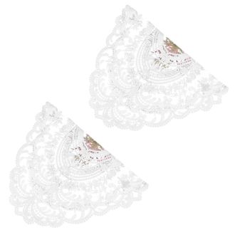 Angoily 2st&uuml;cke Tischsets aus Spitze Bestickte Spitzenuntersetzer Elegante Spitzenplatzsets f&uuml;r Hochzeitsdekoration