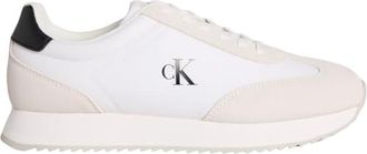 Calvin Klein Baskets Homme Retro Lace Up en Cuir, Blanc (Bright White/Black), 43