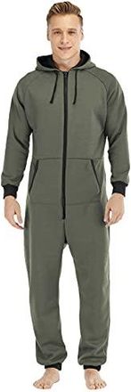 Generic Sweat &agrave; capuche &agrave; manches longues et col en V pour homme, fermeture &eacute;clair, couleur unie, 2026, Vert, XXL