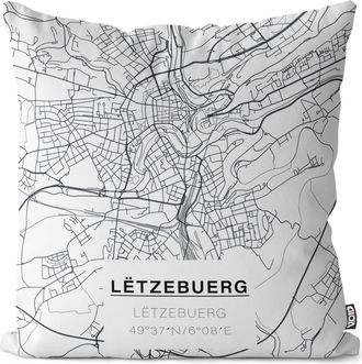 Void Watches Luxemburg Karte Kissenbezug Kissenhülle Sofakissen Kissen Deko Outdoor-Kissen Dekokissen, Kissen Größe:40 x 40 cm