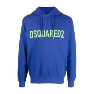 Dsquared2 Blauer Casual Pullover Hoodie Baumwolle - - Sweatshirts & Hoodies - Herren - Blau - M