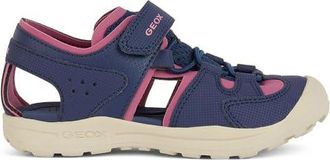 Geox Femme J Vaniett Girl B Sandales, Bleu Marine/Fuchsia, 38 EU