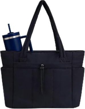 Generic Sac fourre-tout matelass&eacute; avec porte-gobelet et compartiment pour ordinateur portable, grande capacit&eacute;, joli sac &agrave; bandouli&egrave;re matelass&eacute; pour femme, N