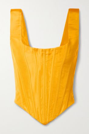 Christopher John Rogers Haut Fa&ccedil;on Corset En Faille De Soie - Jaune