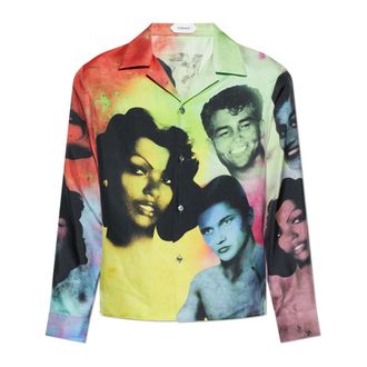 Versace Homme, Chemises, Multicolore, Taille: M Chemise en soie &agrave; imprim&eacute; The Party