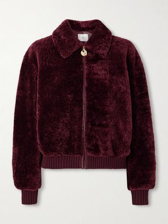 Joseph Bomberjacke Aus Shearling - Burgunder