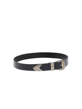 Pinko Metallic-Buckle Leather Belt - Black