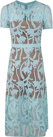 Self Portrait Knielanges Kleid - Blau
