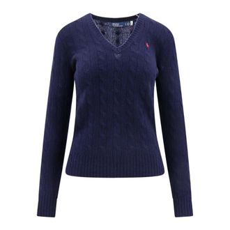Polo Ralph Lauren Femme, Pulls, Bleu, Taille: 38 FR Pull en tricot de luxe &agrave; col en V