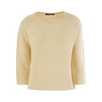 Max Mara Femme, Pulls, Beige, Taille: 42 FR Pull Col Bateau