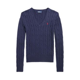 Polo Ralph Lauren Femme, Pulls, Bleu, Taille: 36 FR Pull en coton &agrave; maille torsad&eacute;e