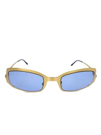Chanel 1990-2000er pre-owned rechteckige Sonnenbrille - Gold