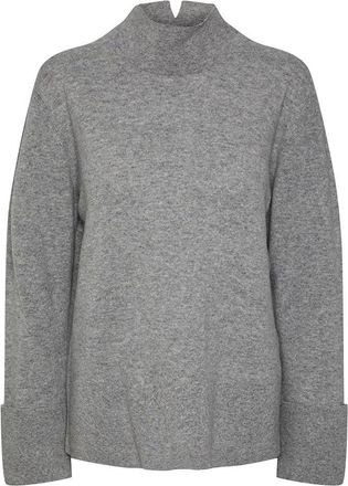 Vero Moda Y.A.S Damen YASEMILIE Highneck Knit Pullover S. NOOS Strickpullover, Light Grey Melange, XXL