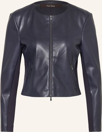 Vera Mont Jacke In Lederoptik blau
