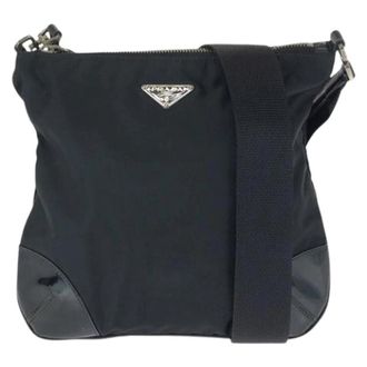 Prada Pre-owned Tessuto Nylon Enamel Shoulder Bag - - Pre-owned - Damen - Schwarzk - ONE SIZE