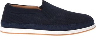 Baldinini Homme, Chaussures, Bleu, Taille: 42 1/2 EU Perforated Suede Slip-On