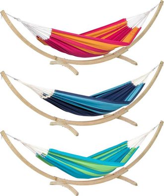 Amazonas Sandals Santana Set H&auml;ngematte mit Gestell aus FSC-zertifiziertem Fichtenholz