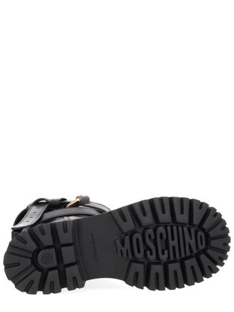 Moschino Tie-Me Leather Boot - Black