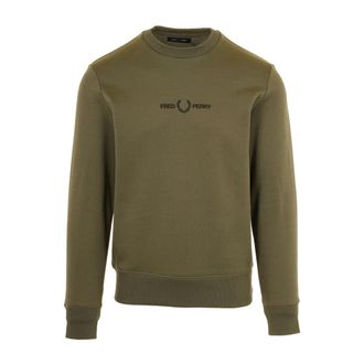 Fred Perry Bestickter Sweatshirt f&uuml;r Stilvolles Aussehen - - Sweatshirts & Hoodies - Herren - Gr&uuml;n - M
