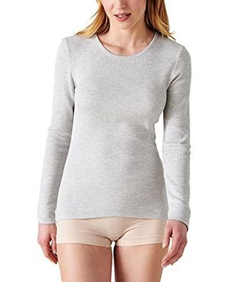 Damart T-Shirt Col Rond, C&ocirc;tes Molletonn&eacute;es Thermolactyl, Chaleur Intense 4, Femme, Gris Chin&eacute;, Taille XL, Manches Longues