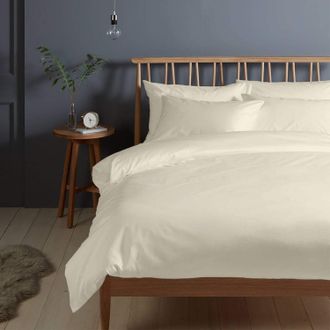 Pizuna 400 Fadenzahl aus Baumwolle Bettw&auml;sche Neu Elfenbein, 100% Langstaple Baumwolle Bettbezug und Kissenbezug, 100% Baumwolle Mako Satin 2-Teilig Bettw&auml;sc