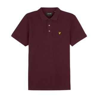 Lyle & Scott Burgundy Pique Polo Shirt - - Tops - Herren - Braun - M
