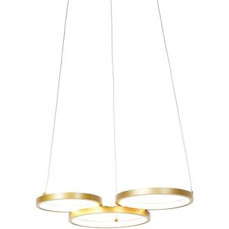 QAZQA Rondas - led Dimmable Suspension variateur inclus - 1 lumière - l 520 mm - Doré - Moderne - éclairage intérieur - Salon i Chambre i Cuisine i Salle à