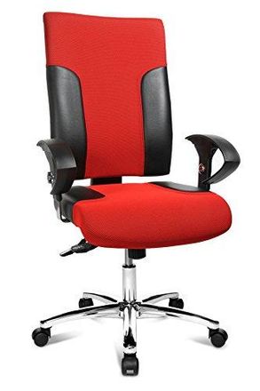 Topstar Topstar TF29US101 Bürostuhl Two 20 Deluxe mit höhenverstellbaren Armlehnen U2 OPA, Stoffbezug, rot / schwarz