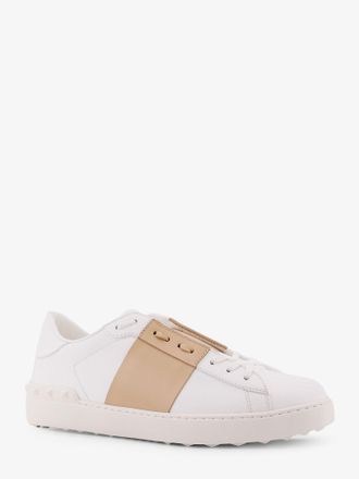 Valentino Garavani Mens Open Leather Sneakers White Trainers