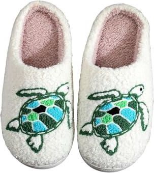 Generic Pantoufles en coton pour homme et femme - Pantoufles dintérieur en coton - Chaussons de Noël (tortues de mer 4,5/5), Tortues de mer., 36.5/37 EU