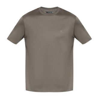 Emporio Armani T-Shirt mit Gummi-Logo - - Tops - Herren - Grau - L