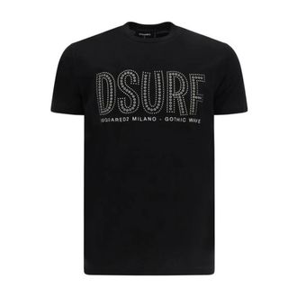 Dsquared2 Baumwoll-Rundhals-T-Shirt - - Tops - Herren - Schwarzk - M