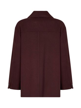 Max Mara Womens Short Coat Smmgiugno Dark Red Virgin Wool