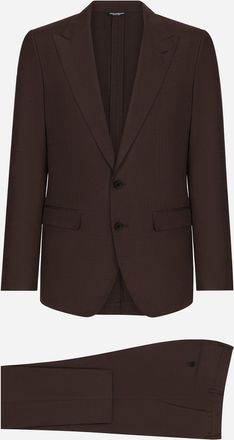 Dolce & Gabbana Einreihiger Anzug Taormina - Mann Anz&uuml;ge Und Blazer Braun 48